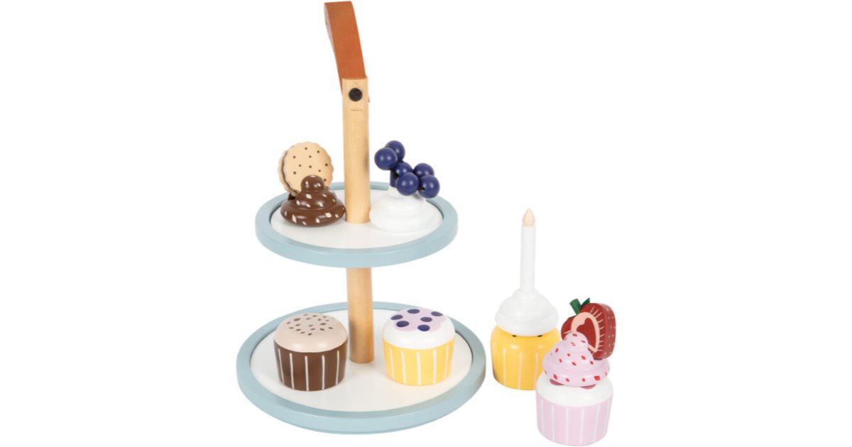 Small foot Tasty Cupcake Display Tray toy set wooden | notino.co.uk