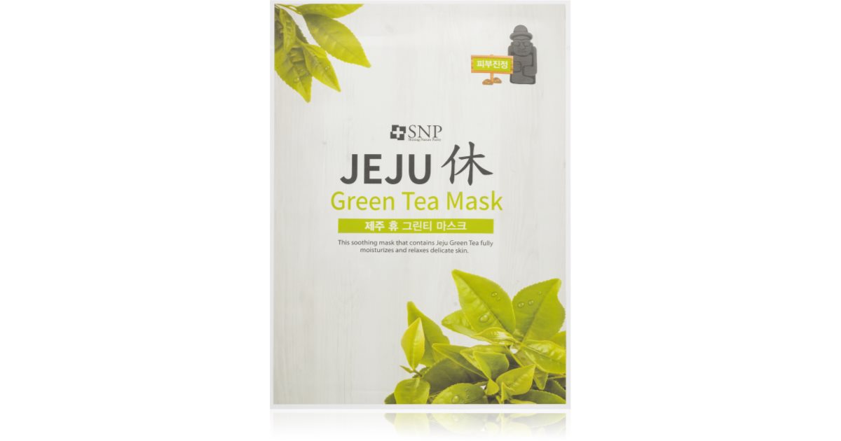 SNP Jeju Green Tea moisturising face sheet mask with soothing effect ...
