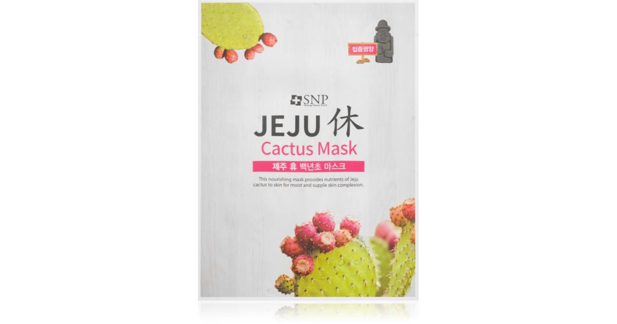 SNP Jeju Cactus moisturising face sheet mask with nourishing effect ...