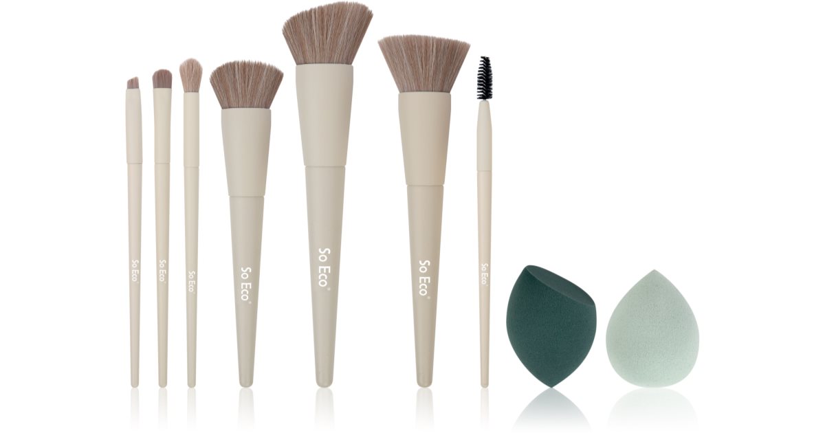 So Eco Exclusive Brush & Sponge Set Complexion Sponge brush set ...