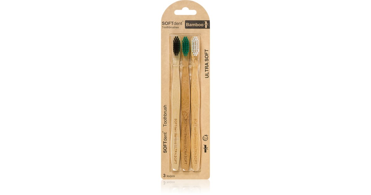 SOFTdent Bamboo Ultra Soft - 3 pack Tandborste av bambu | notino.se