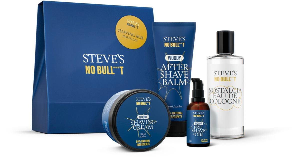 Steve's No Bull***t Shaving Box Nostalgia Geschenkset für die Rasur für ...