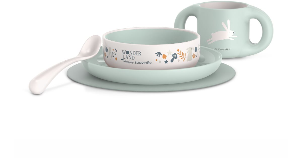 Suavinex Wonderland Toddler Feeding Set Green dinnerware set 6 m+ ...