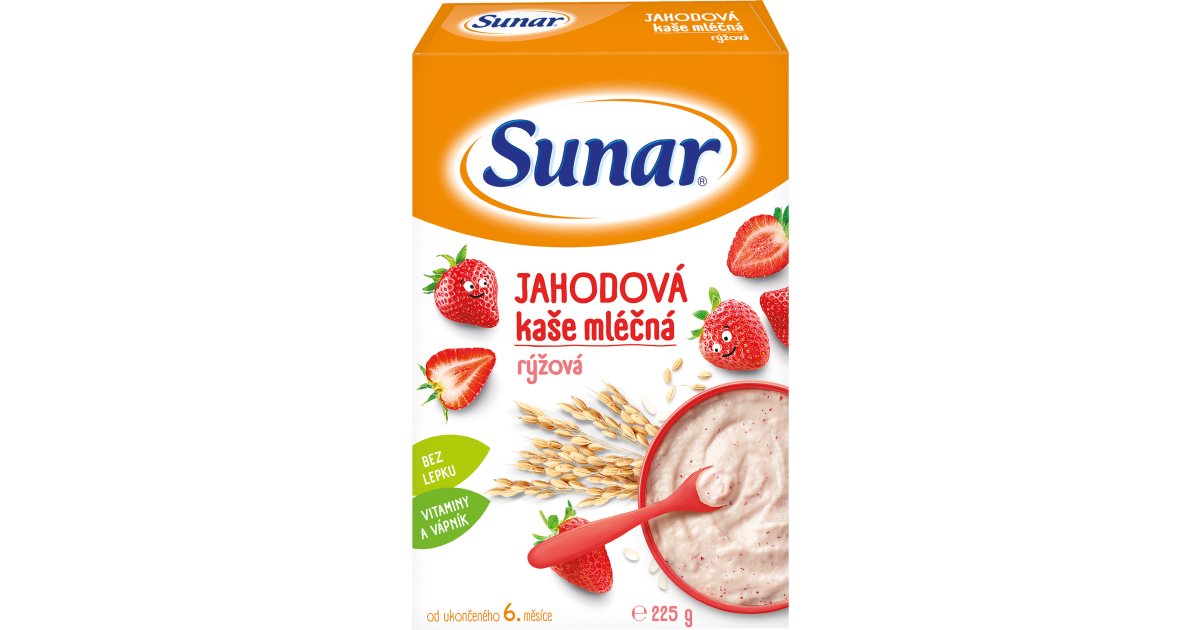 Sunar maitopohjainen puuro mansikanmakuinen | notino.fi