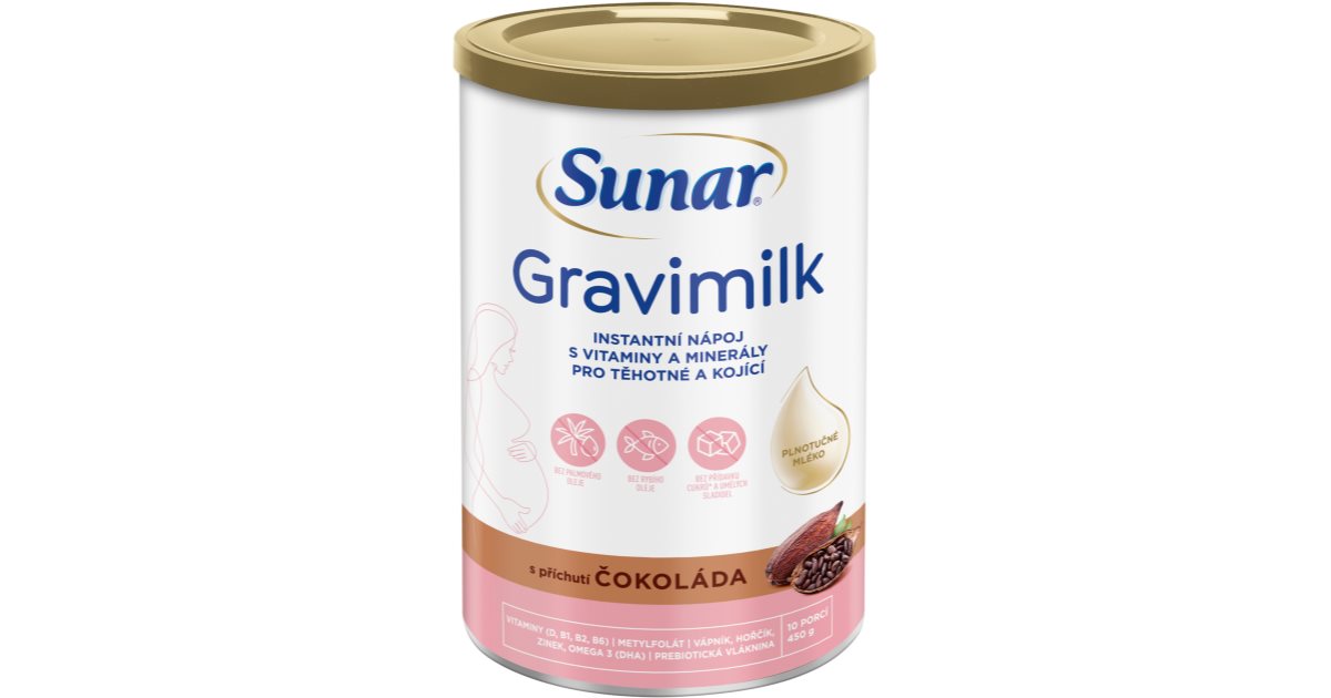 Sunar Gravimilk s príchuťou čokoláda rozpustný mliečny nápoj v prášku ...