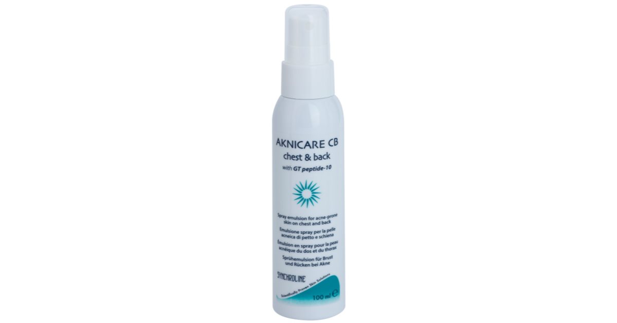Synchroline Aknicare CB Spray Emulsion for Acne-prone Skin on Chest and ...
