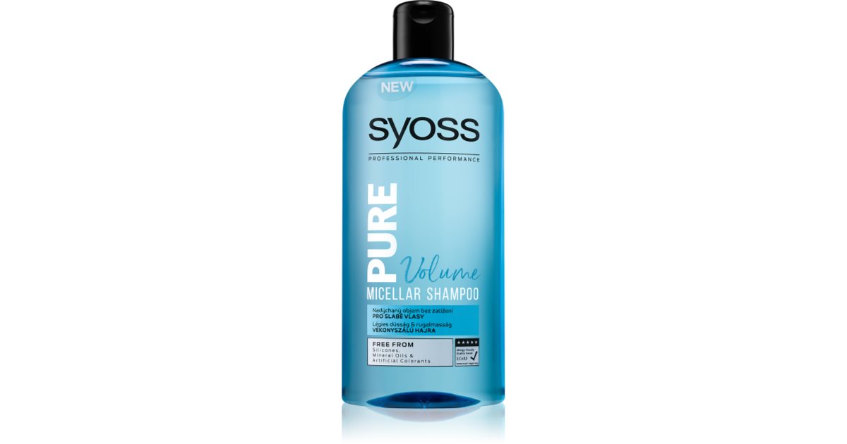 Syoss Pure Volume Volumizing Micellar Shampoo For Weak Hair | notino.co.uk