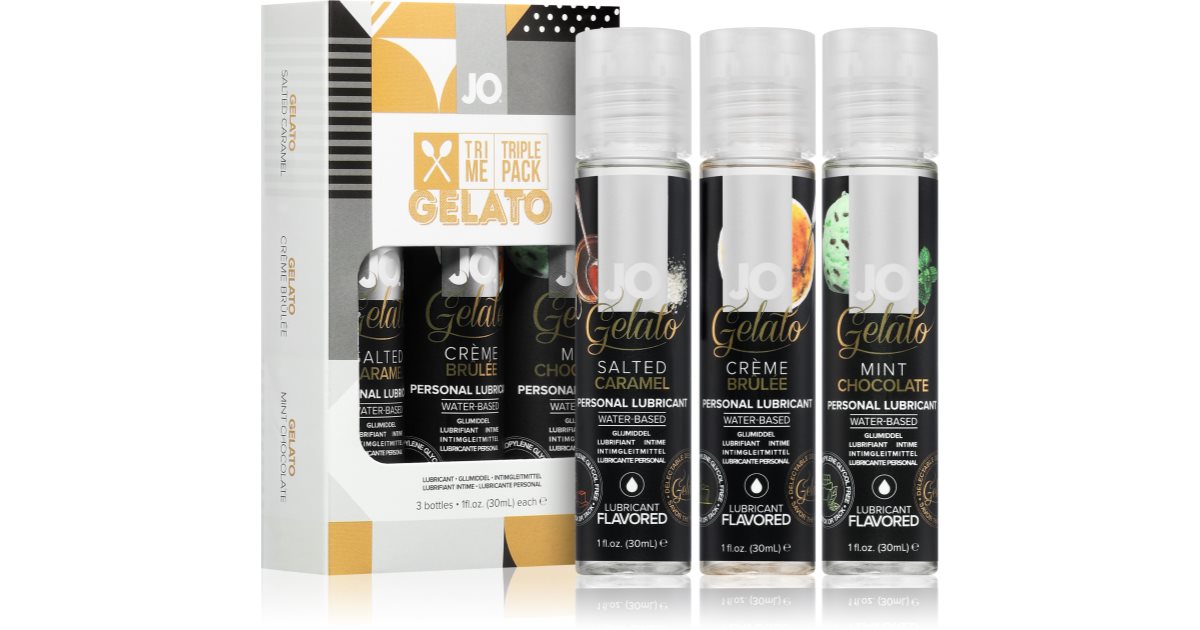 System JO Tri-Me Triple Pack Gelato Gleitgel-Set mit Geschmack