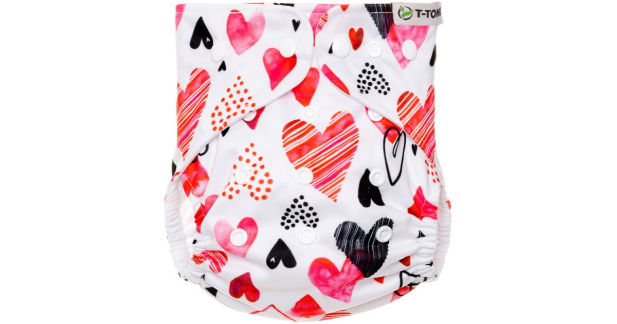 T-TOMI Diaper Covers AIO Hearts washable nappy pants gift set | notino.ie