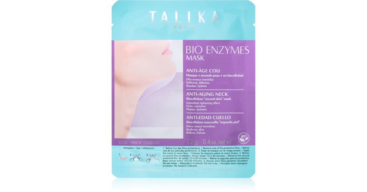 Talika Bio Enzymes Anti-Aging Neck Mask платнена маска със стягащ ефект ...