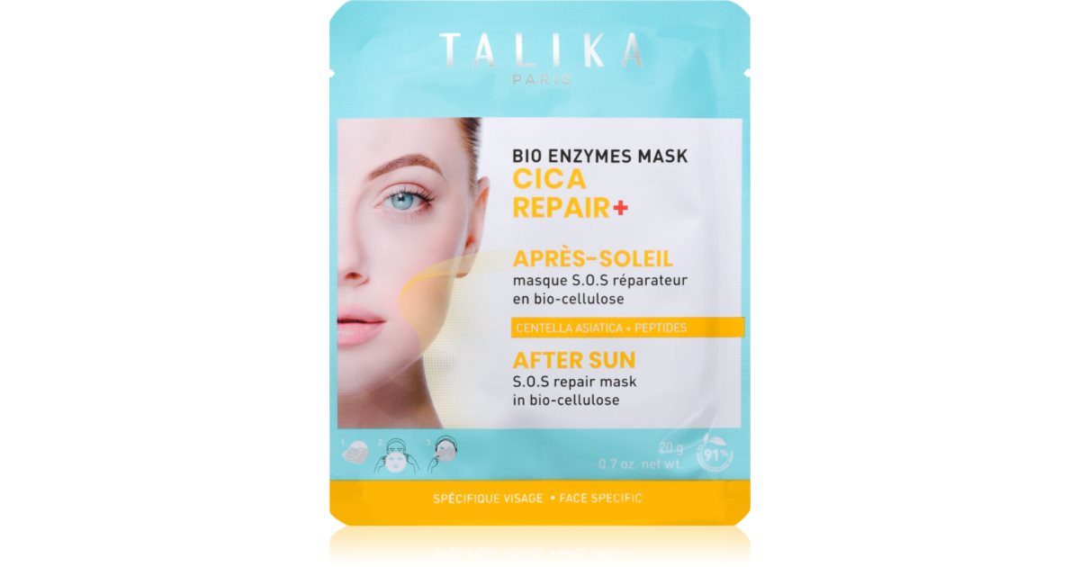 Talika Bio Enzymes Cica Repair After Sun masque apaisant en tissu après ...
