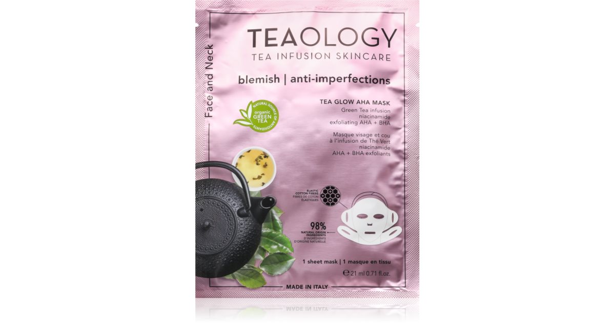 Teaology Tea Glow Blemish AHA Purifying Mask refreshing and purifying ...