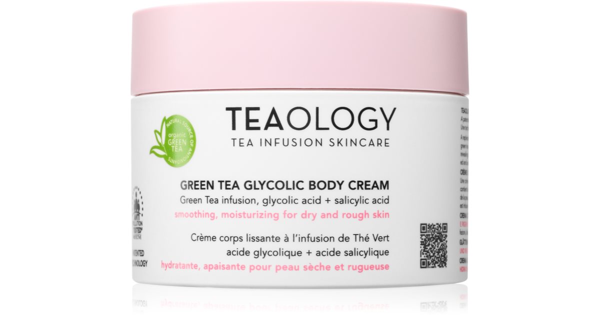 Teaology Green Tea Glycolic Body Cream Hydraterende Bodycrème met Glad ...