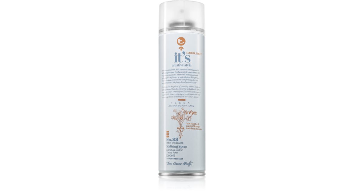 Tecna It's Creative Style Stylizing Spray laque cheveux extra fort ...