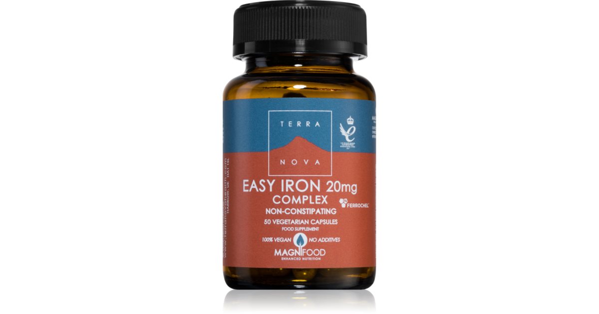 Terranova Health Easy Iron 20 mg capsules for better formation of blood ...