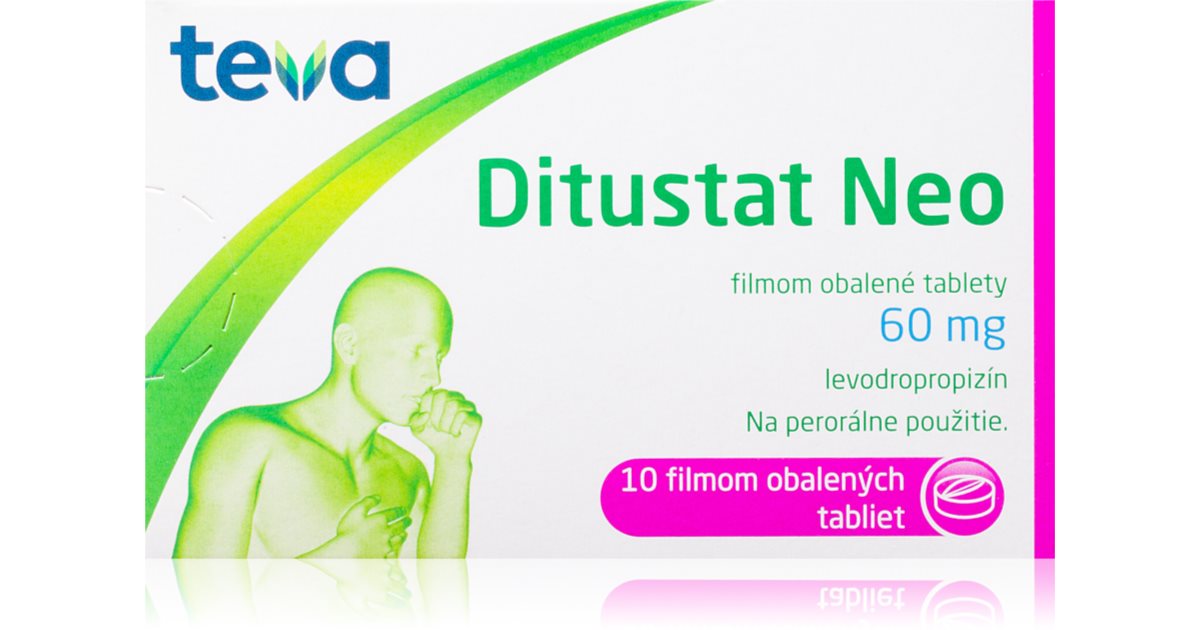 TEVA PHARMA Ditustat Neo 60 mg obalené tablety na suchý dráždivý kašeľ ...