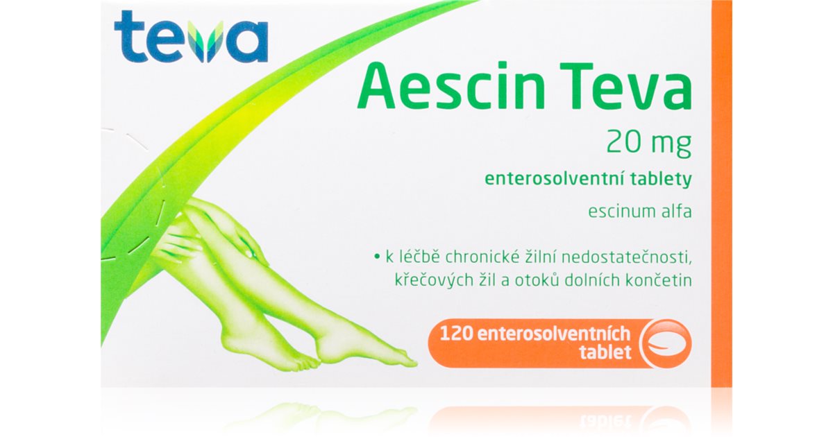 TEVA PHARMA Aescin-Teva 20 mg enterosolventní tablety k léčbě otoků ...