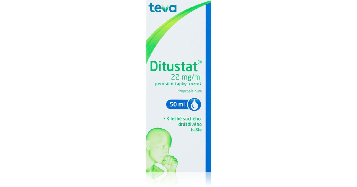 TEVA PHARMA Ditustat 22 mg/ml perorální kapky, roztok na suchý dráždivý ...
