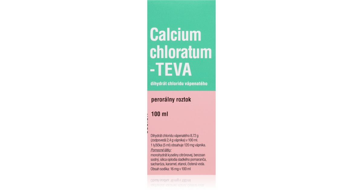 TEVA PHARMA Calcium Chloratum Teva perorálny roztok pri nedostatku ...