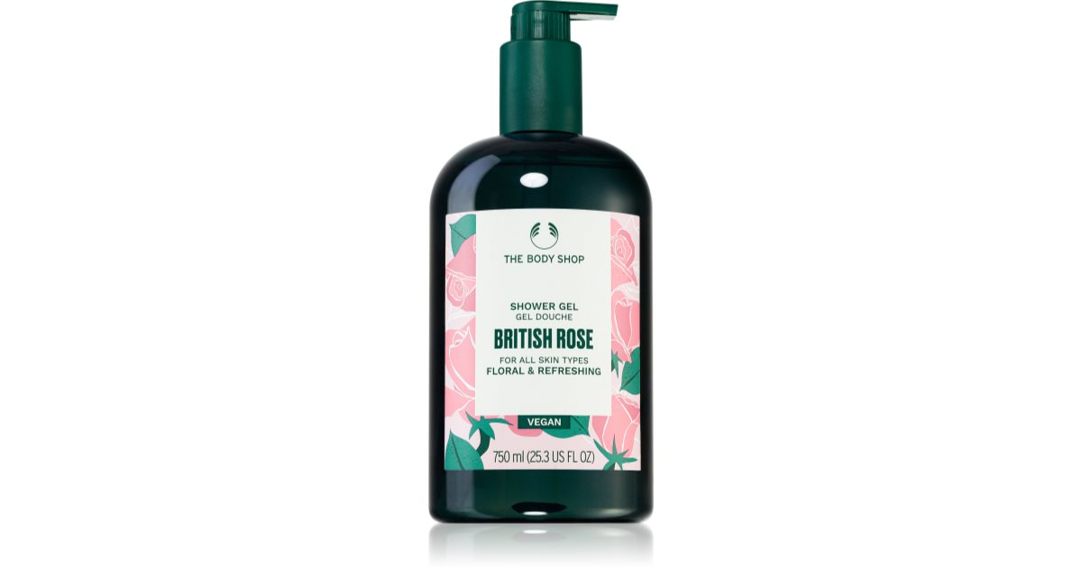 The Body Shop British Rose Shower Gel Moisturizing Shower Gel vegan ...