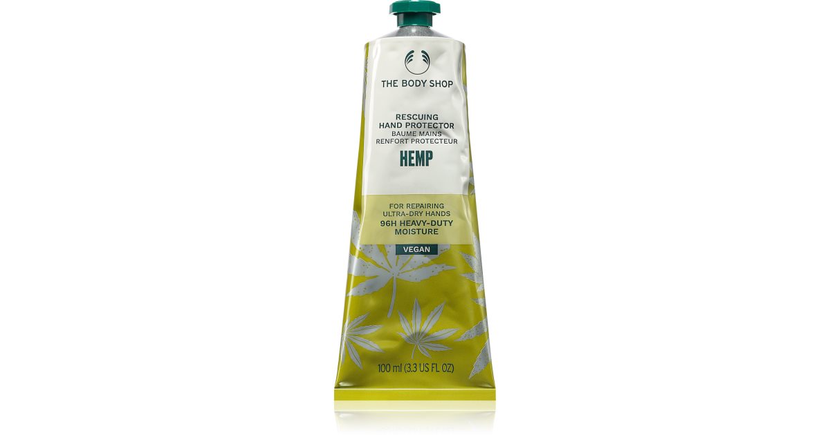The Body Shop Hemp Hand Protector creme de mãos com óleo de cannabis ...