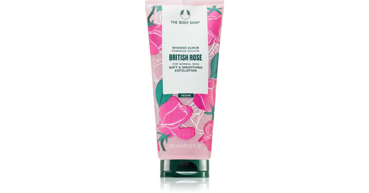 The Body Shop British Rose Shower Scrub Gentle Body Scrub with rose ...