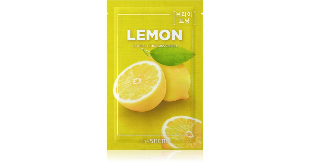 The Saem Natural Mask Sheet Lemon Brightening and Moisturising Sheet ...