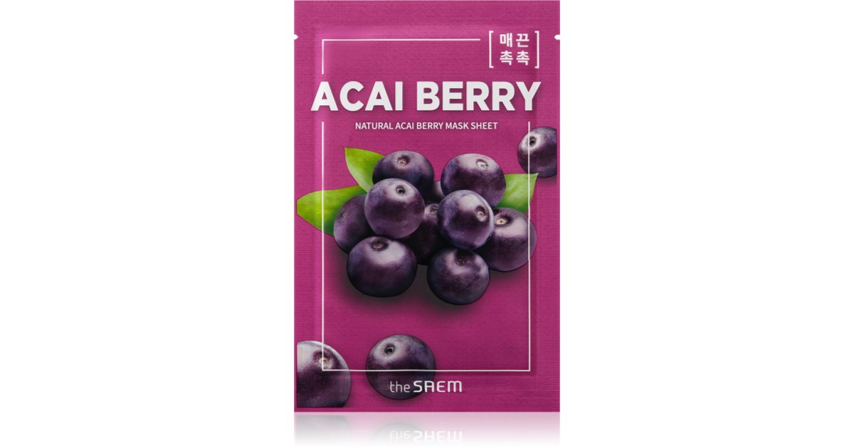 The Saem Natural Mask Sheet Acai Berry kirkastava ja elvyttävä ...