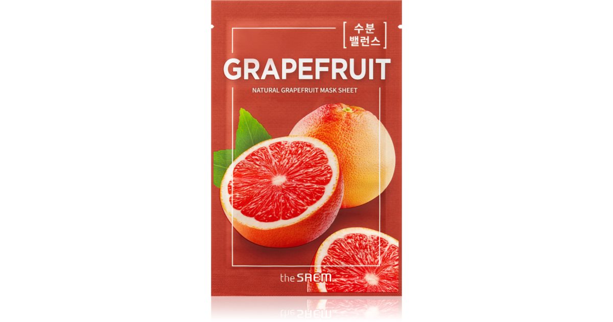 The Saem Natural Mask Sheet Grapefruit Brightening and Revitalising ...