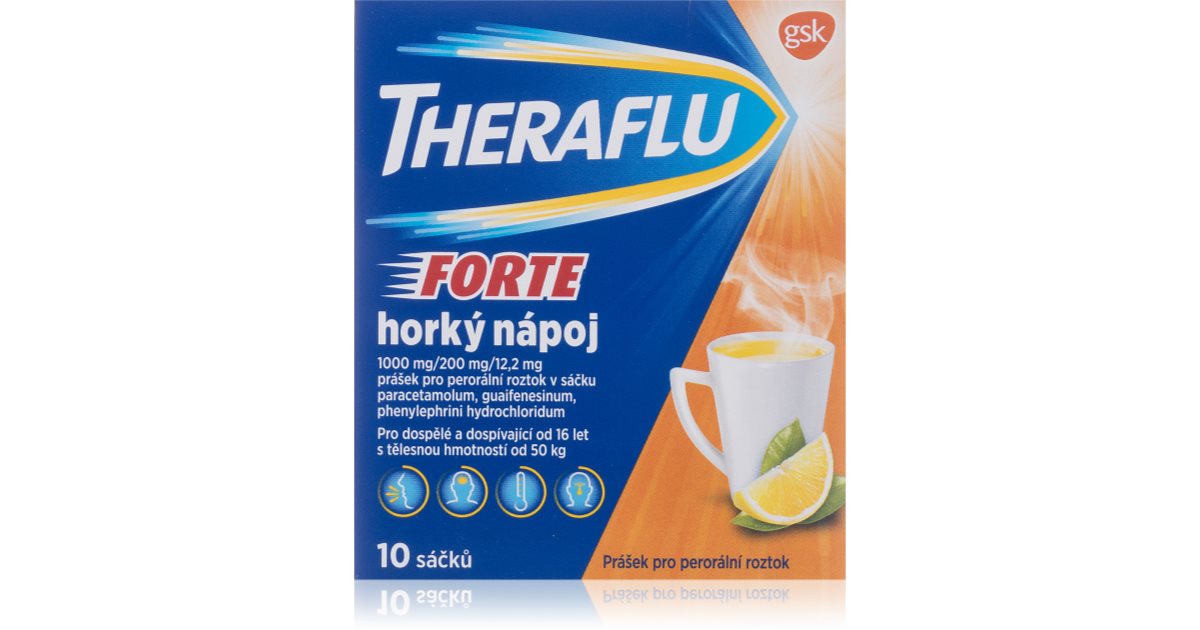 Theraflu Theraflu Forte 1000mg/200mg/12,2mg prášek pro perorální roztok ...