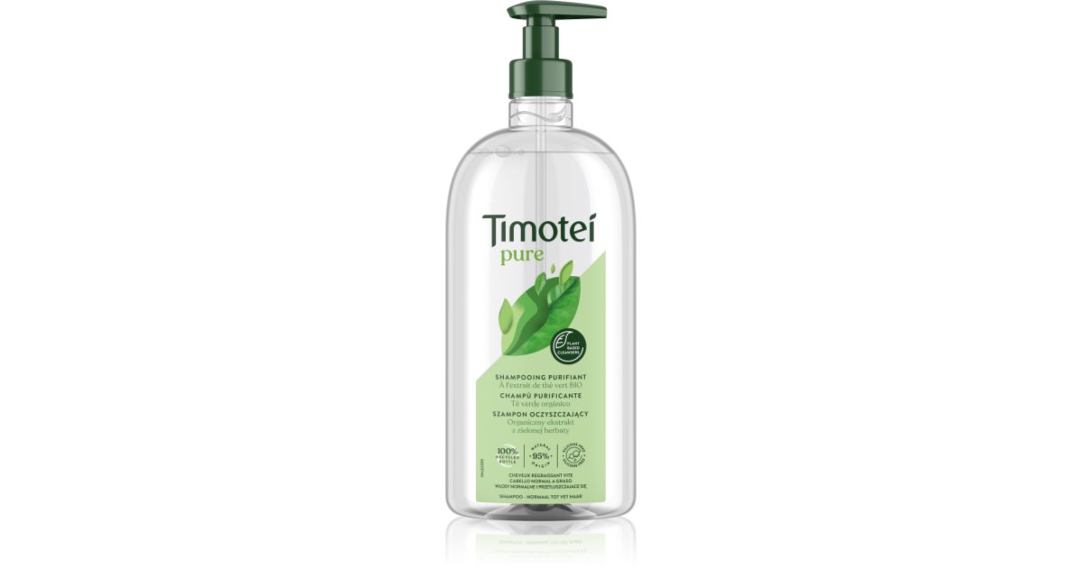 Timotei Pure Green Tea почистващ шампоан за нормална към омазняваща се ...