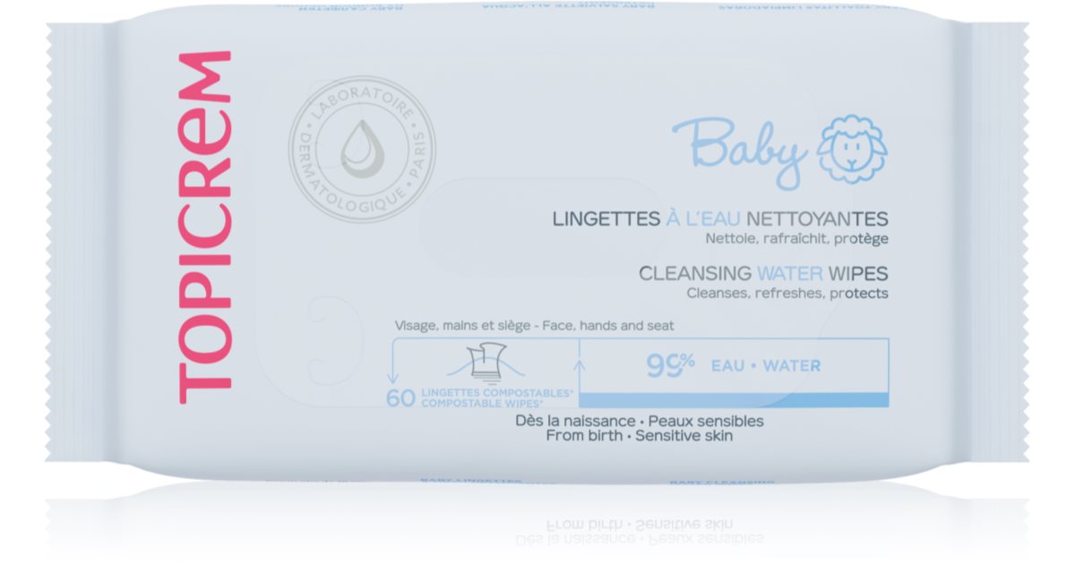 Topicrem BABY Cleansing Water Wipes Wet Wipes for Kids | notino.ie