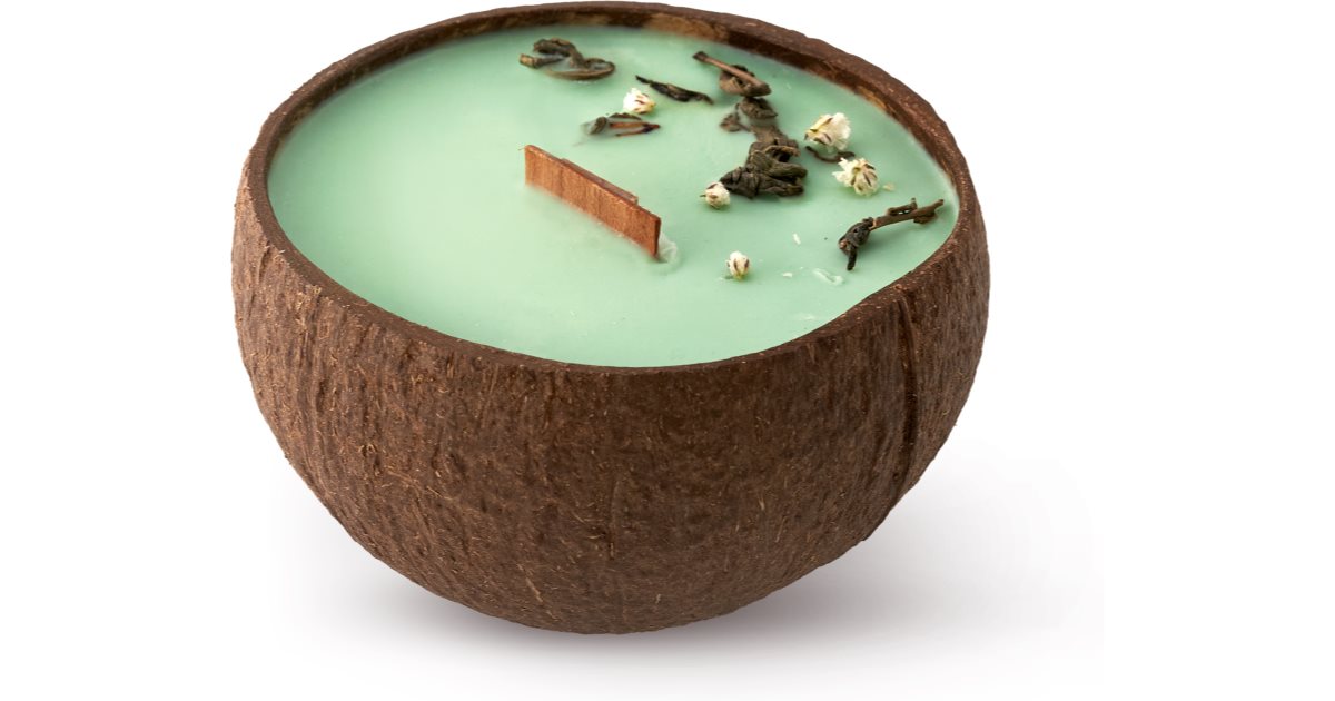 Tropicandle Green Tea scented candle with wooden wick | notino.ie