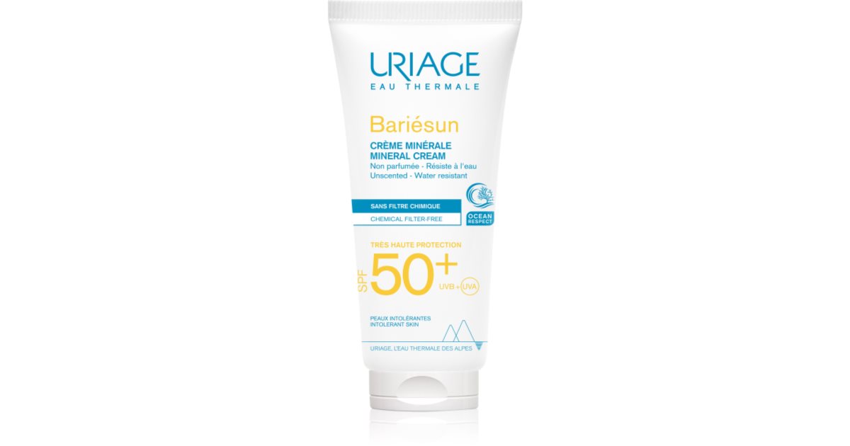 Uriage Bariésun Mineral Cream SPF 50+ mineralny krem ochronny do twarzy i ciała SPF 50+ opinie ...