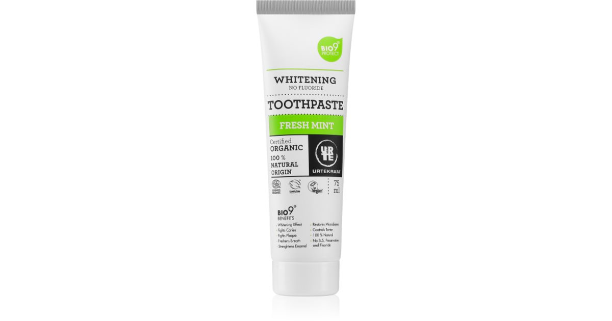 Urtekram Fresh Mint whitening toothpaste without fluoride | notino.co.uk