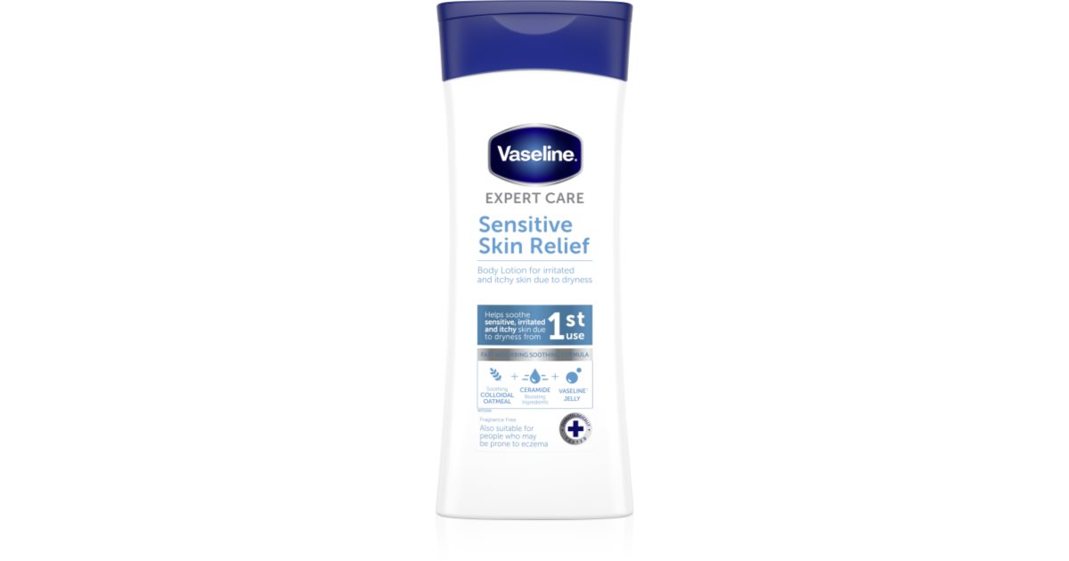 Vaseline Sensitive Skin Relief moisturising body lotion for dry and ...