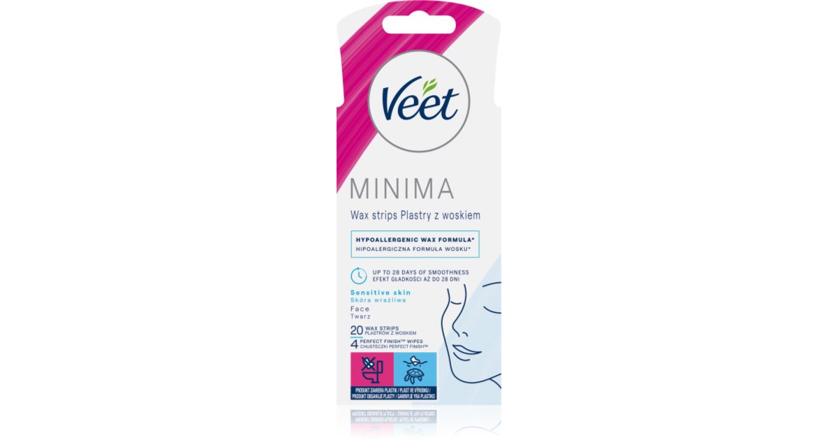 Veet Minima Hypoallergenic depilatory wax strips for the face | notino.co.uk