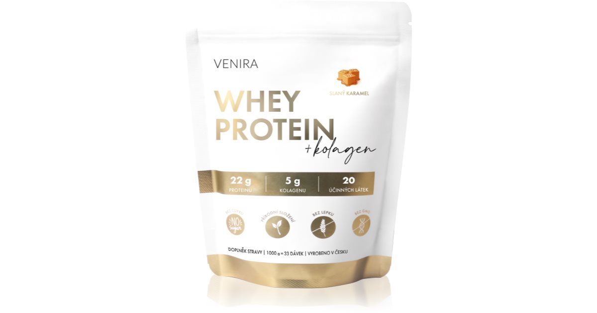 Venira Whey protein + kolagen prášek na přípravu nápoje pro podporu ...