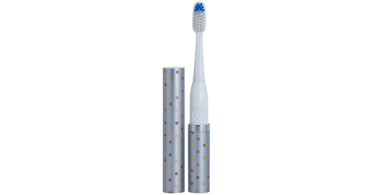 Violife Slim Sonic Silver Dots Battery-Powered Sonic Toothbrush with ...