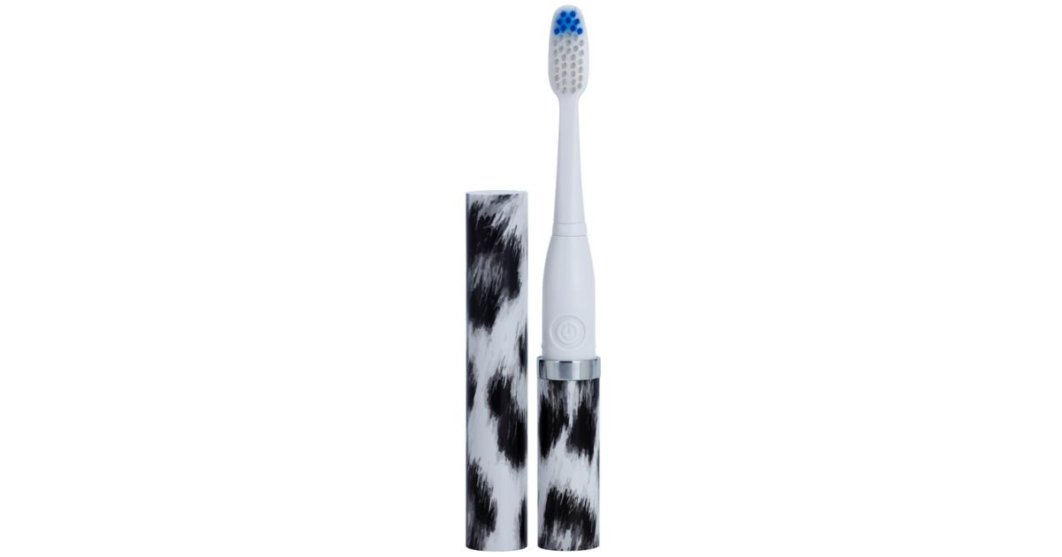 Violife Slim Sonic White Leopard Battery-Powered Sonic Toothbrush with ...