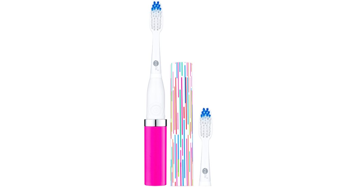 Violife Slim Sonic Tickled Pink Battery-Powered Sonic Toothbrush with ...