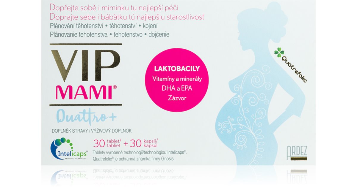 VIP mami Quattro tablety a kapsuly pre tehotné a dojčiace ženy | notino.sk