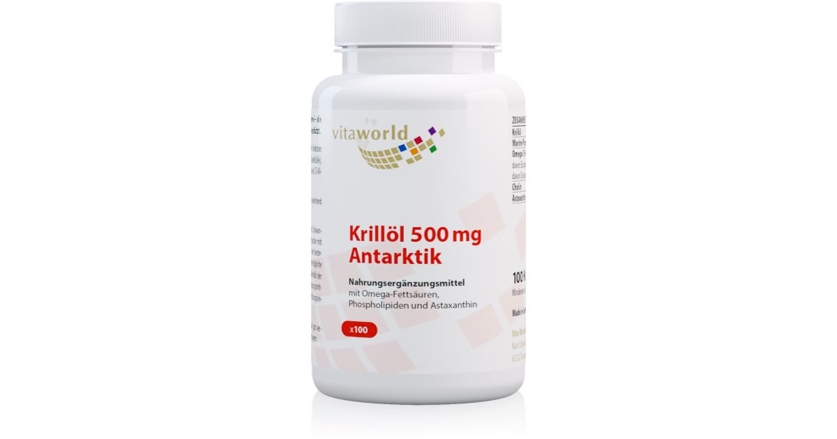 Vita World Krillöl 500 mg Antarktik Kapseln mit essenziellen Fettsäuren ...