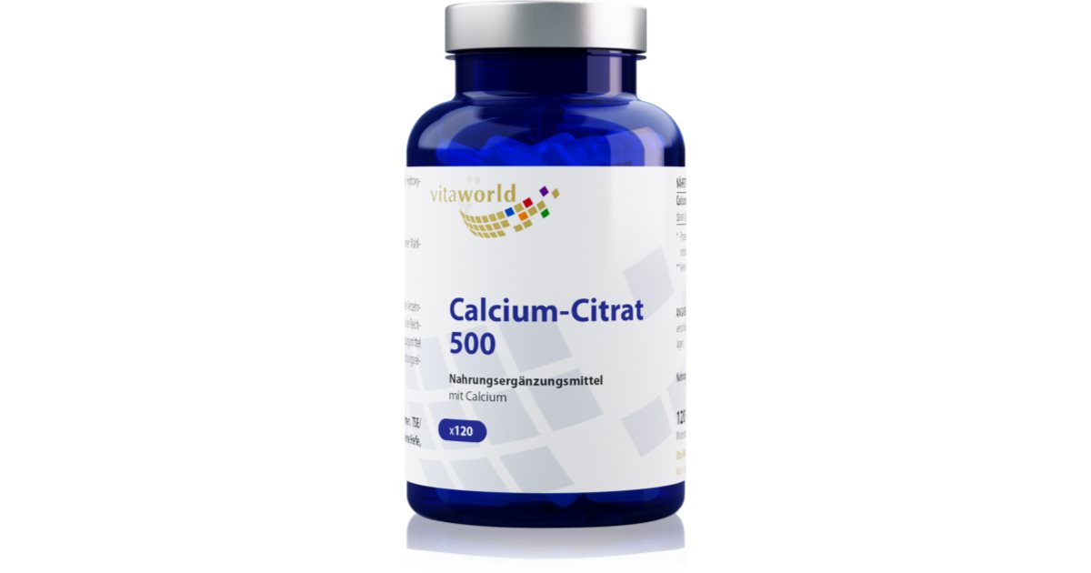 Vita World Calcium citrat 500 Kapseln zur Unterstützung der Knochen ...