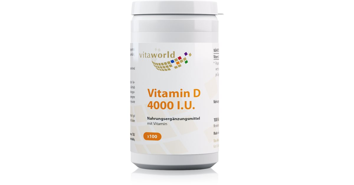 Vita World Vitamin D3 4000 IU Tabletten zur Förderung der Aufnahme von ...