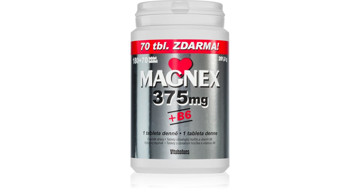 Vitabalans Oy Magnex 375 mg + B6 tablety pro podporu zdraví nervové ...