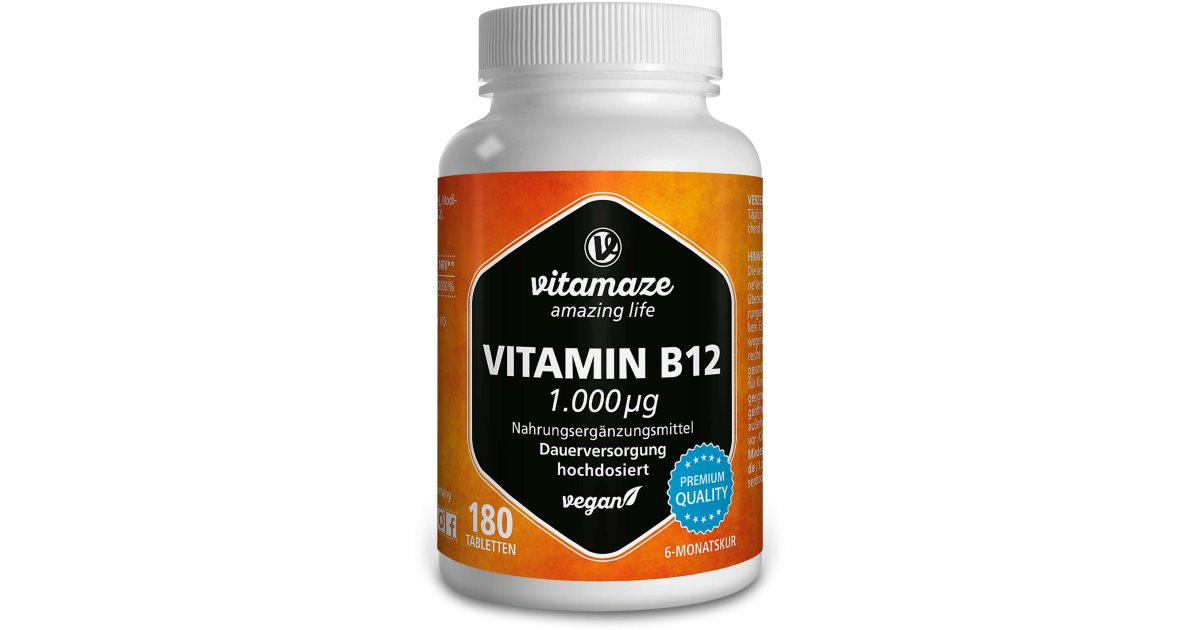 Vitamaze Vitamin B12 1000 µg High Dosage compresse per conservare ...
