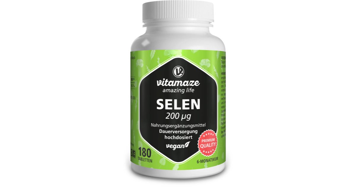 Vitamaze Selenium 200 µg High Dosage comprimidos para una piel, unas ...