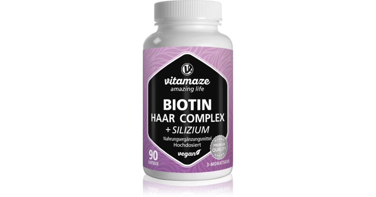 Vitamaze Biotin Hair Complex + Silica capsules voor Gezond en Prachtig ...
