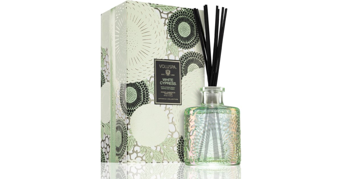 VOLUSPA Japonica Holiday White Cypress aroma diffuser with refill ...